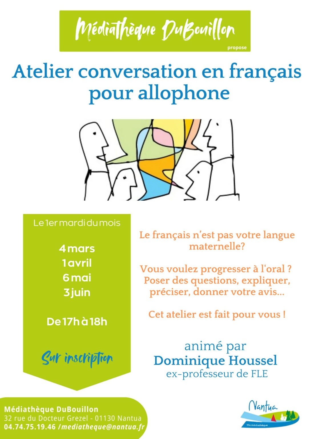 Atelier conversation en français pour allophone – Mairie de Nantua